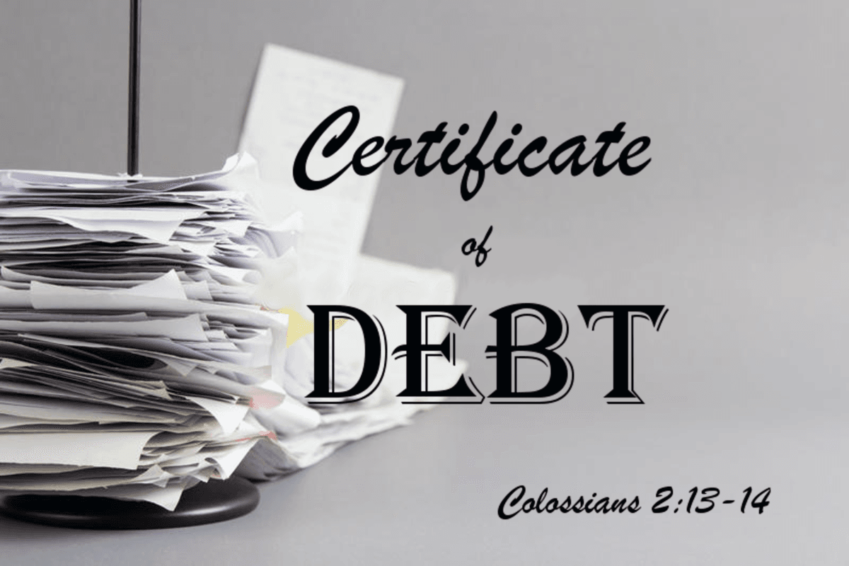 Certificate Of Debt Woodside SDA Church